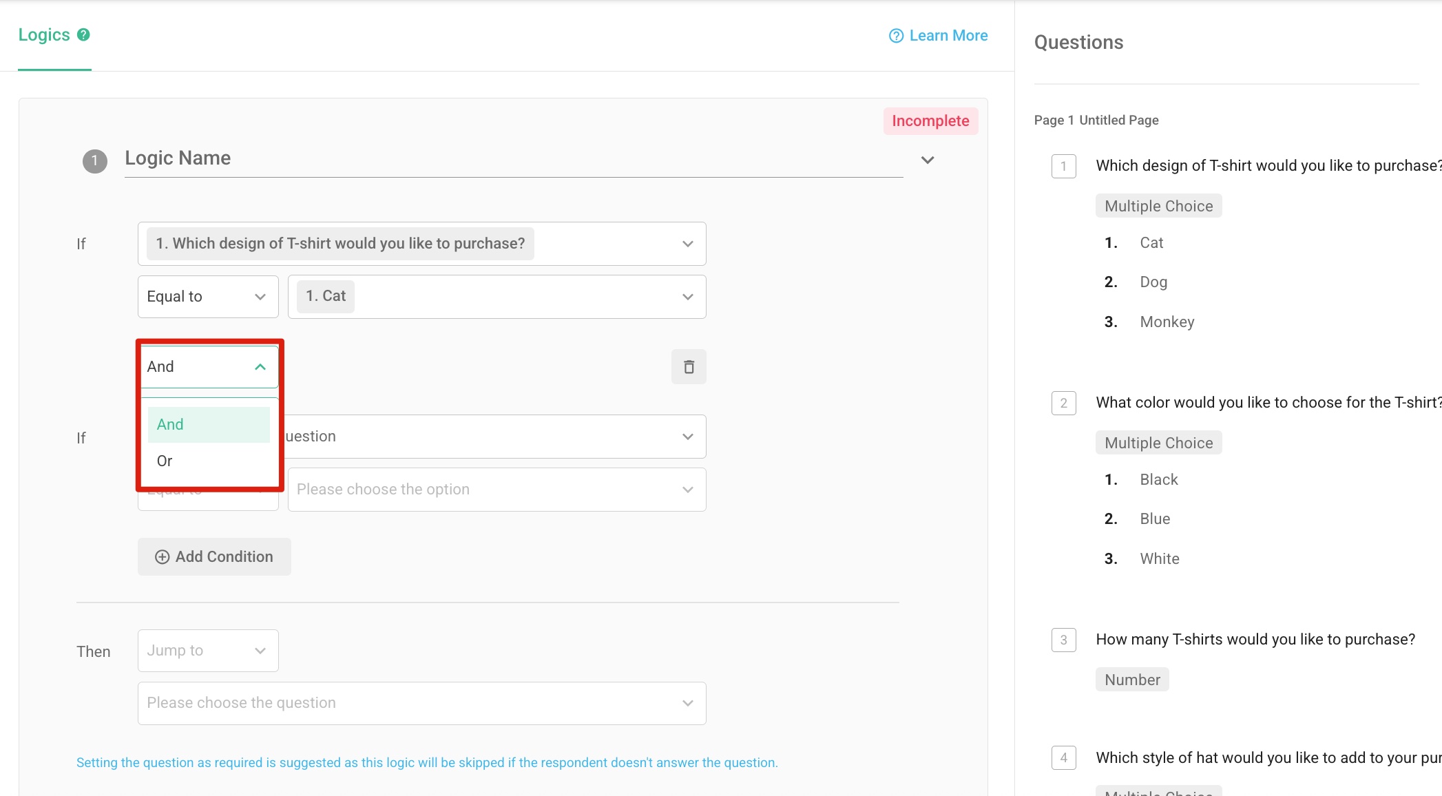 Advanced Logic｜SurveyCake Help Center