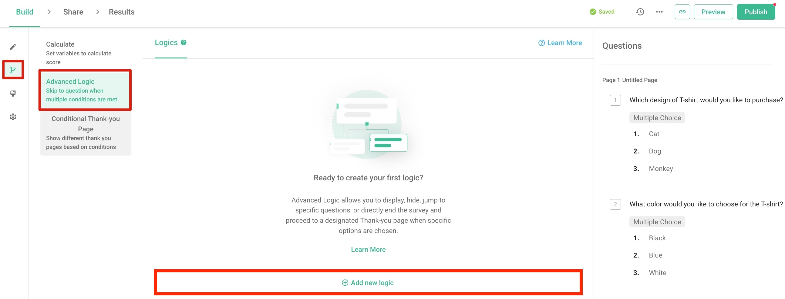 Advanced Logic｜SurveyCake Help Center