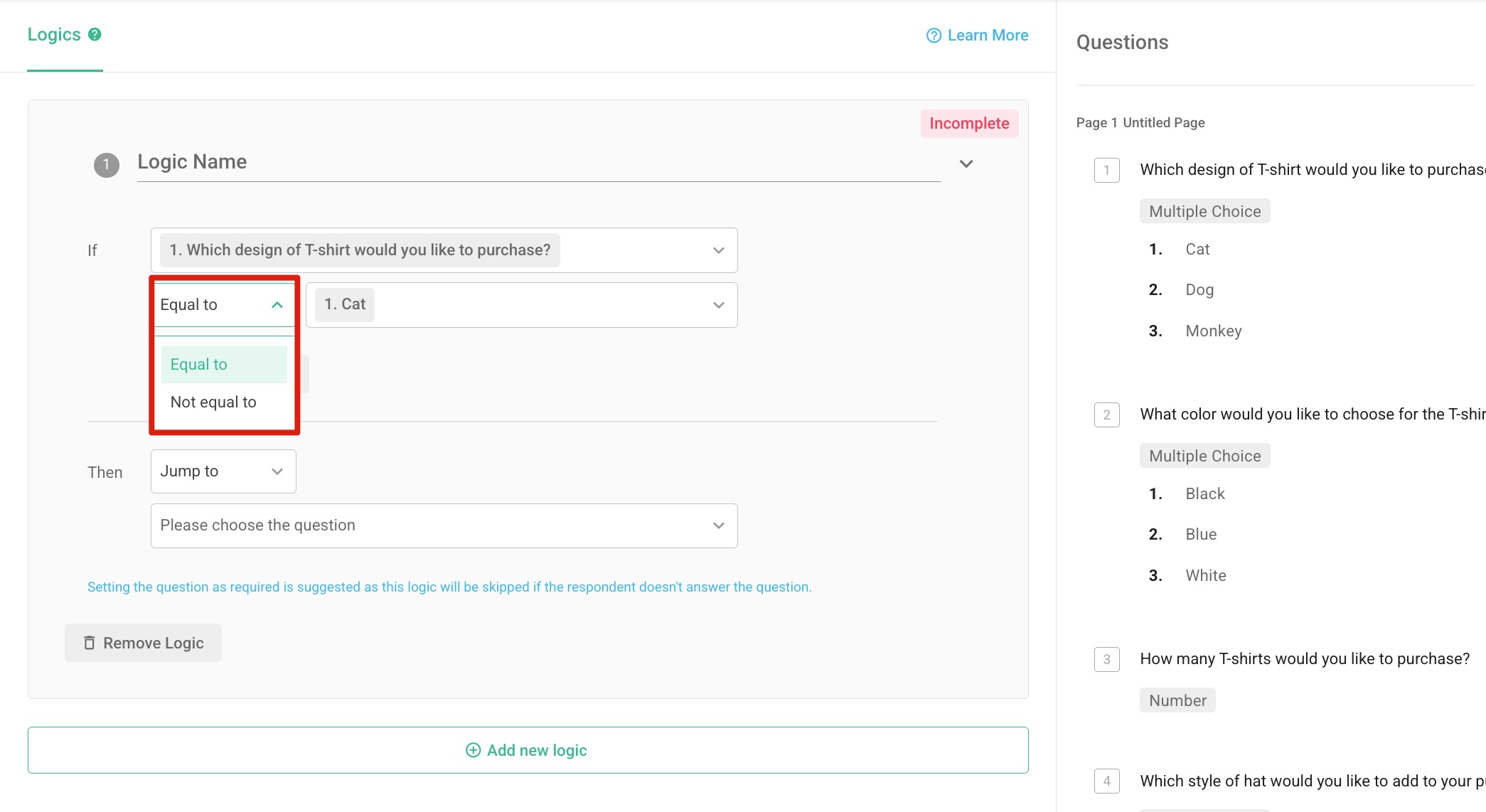 Advanced Logic｜SurveyCake Help Center