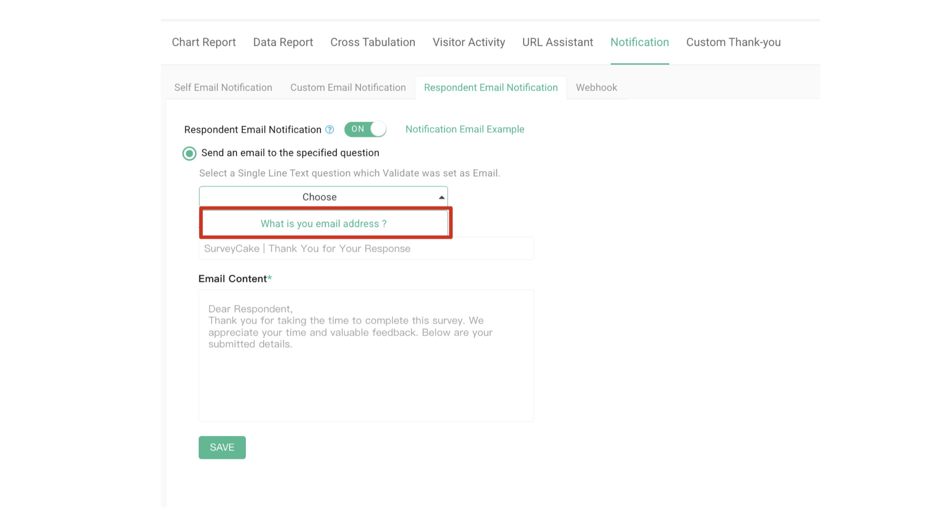Auto Email Notification｜SurveyCake Help Center
