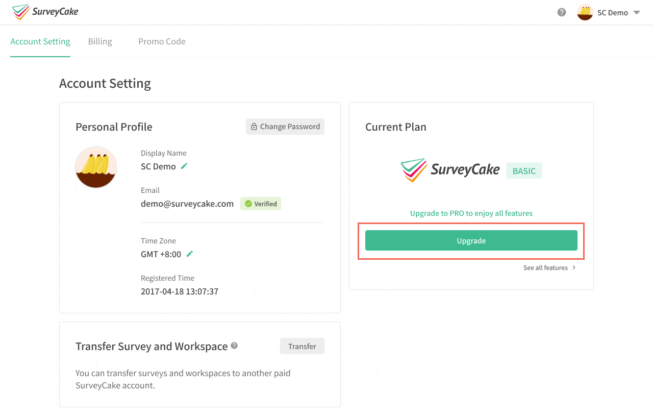 How to change my plan｜SurveyCake Help Center