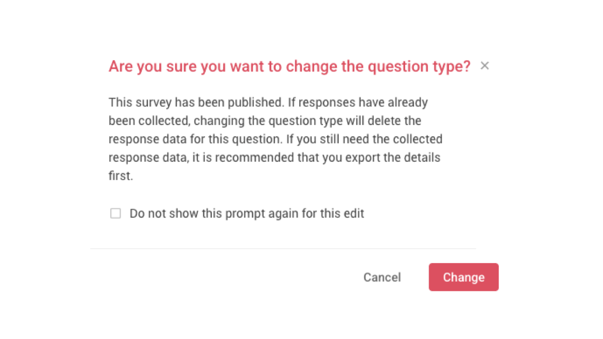 Change Question Type｜SurveyCake Help Center