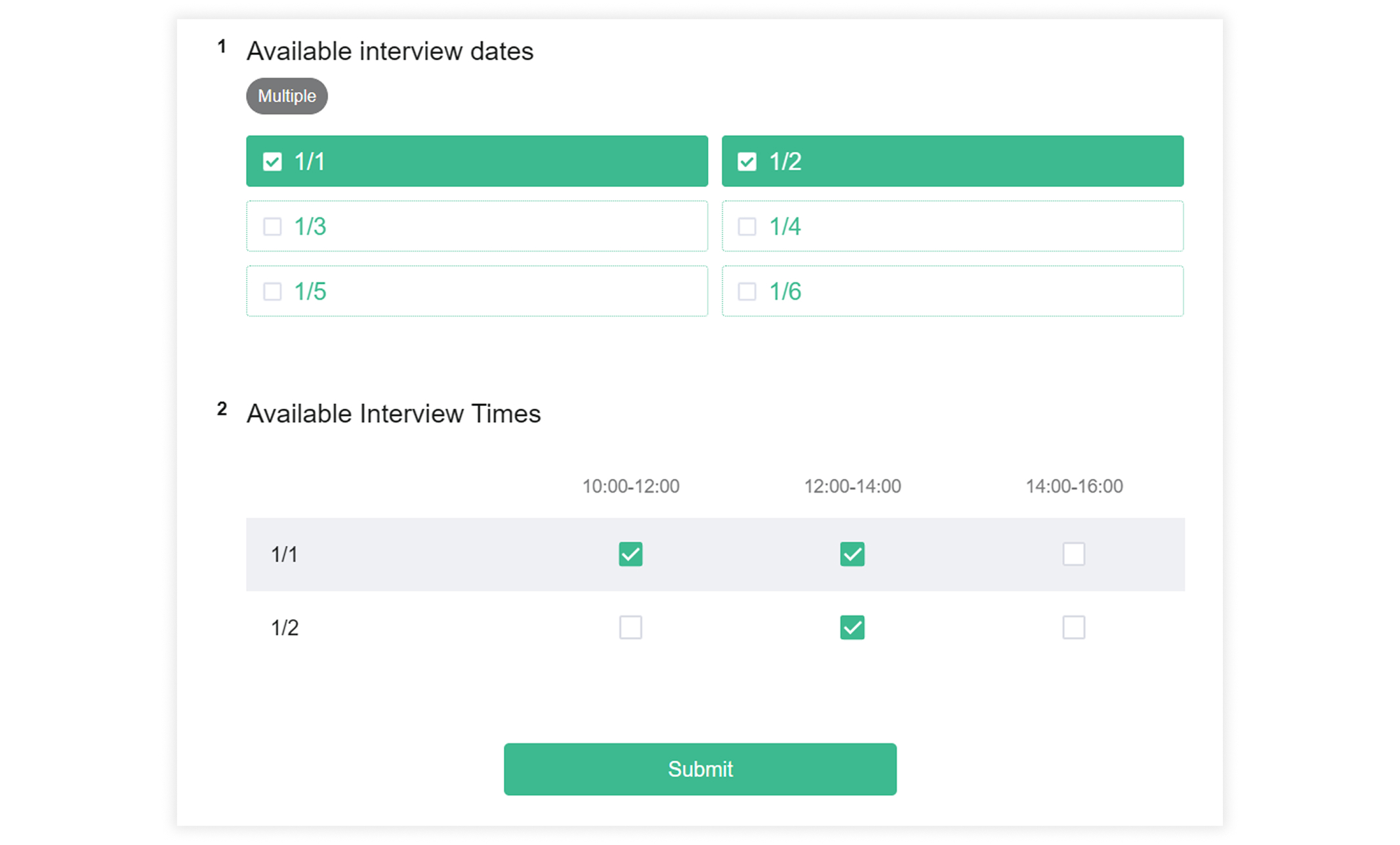 Checkbox Matrix｜SurveyCake Help Center