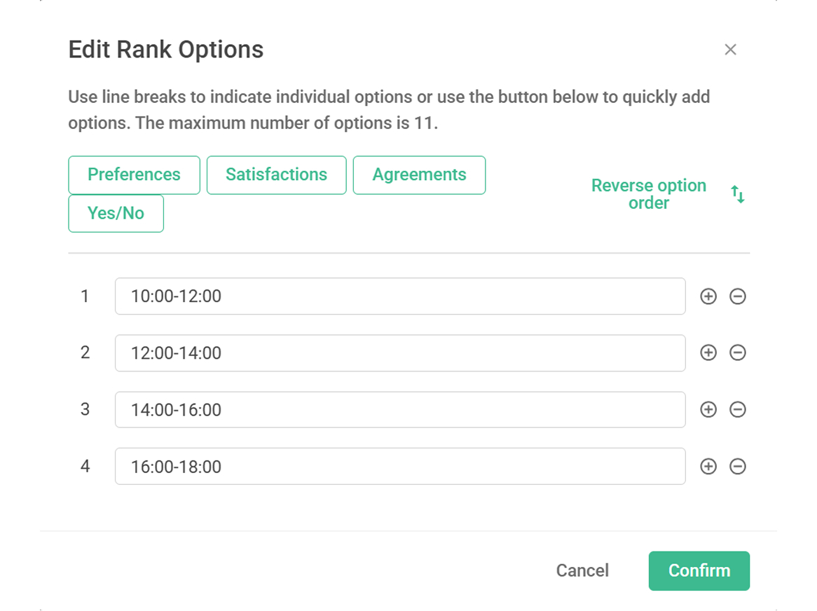 Checkbox Matrix｜SurveyCake Help Center