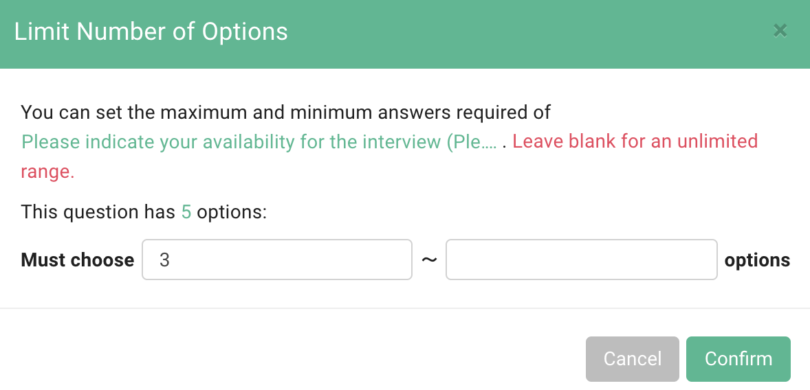 Checkboxes｜SurveyCake Help Center