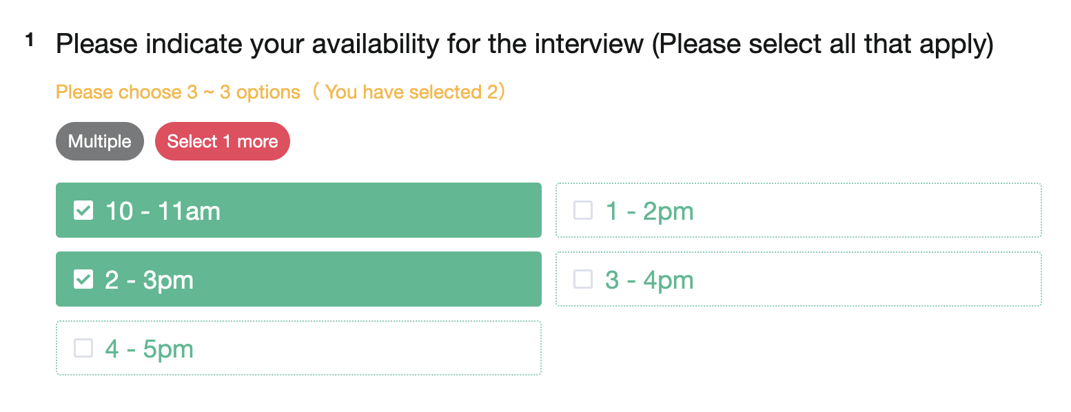 Checkboxes｜SurveyCake Help Center