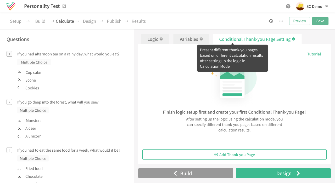 Conditional Thank-you Page｜SurveyCake Help Center
