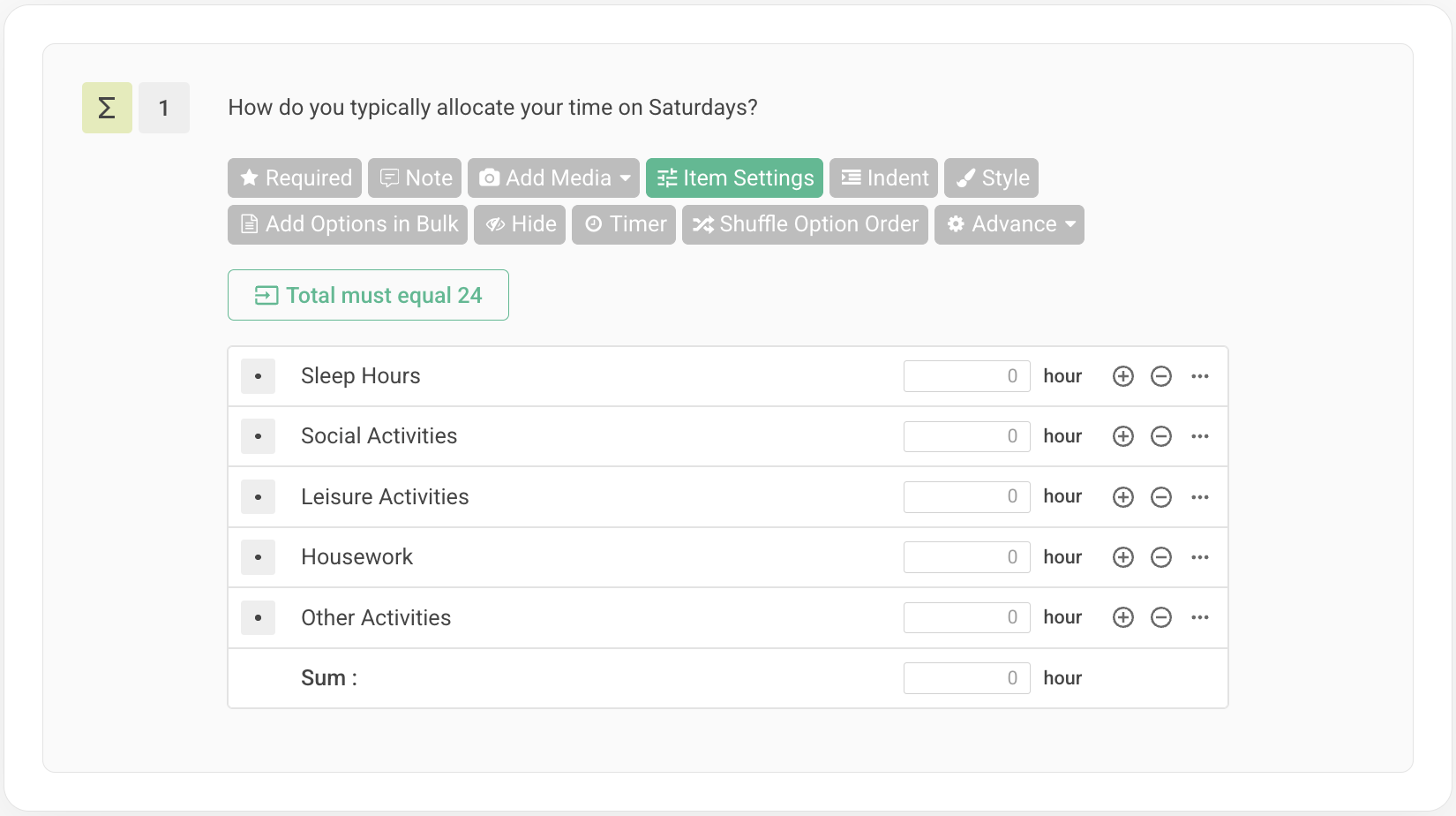 Constant Sum｜SurveyCake Help Center