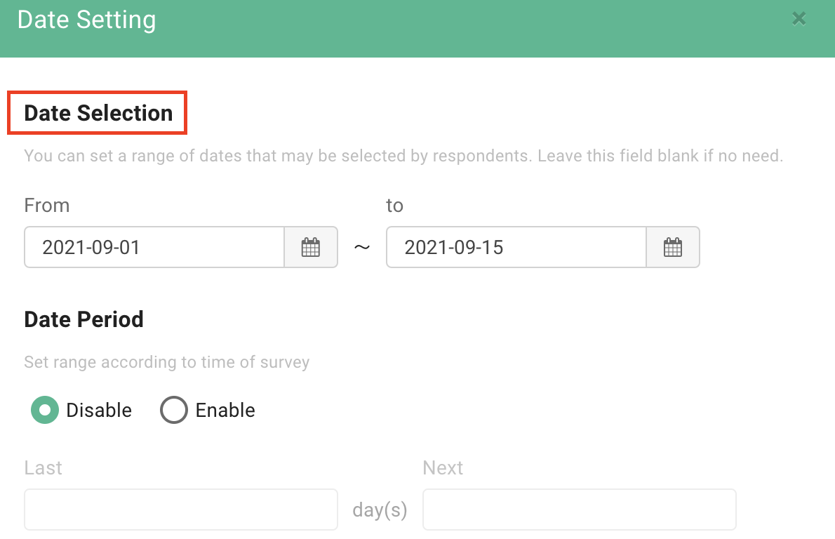 Date｜SurveyCake Help Center