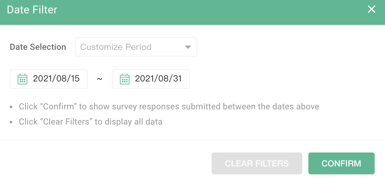 Date Filter｜SurveyCake Help Center