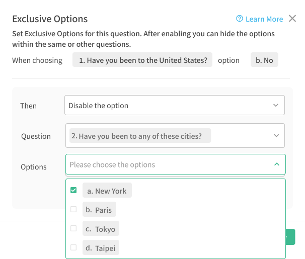 Exclusive Options｜SurveyCake Help Center