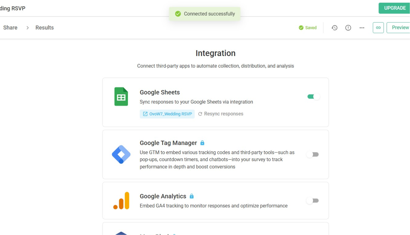 Google Sheets Integration｜SurveyCake Help Center