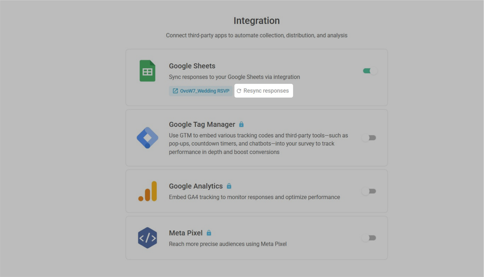 Google Sheets Integration｜SurveyCake Help Center
