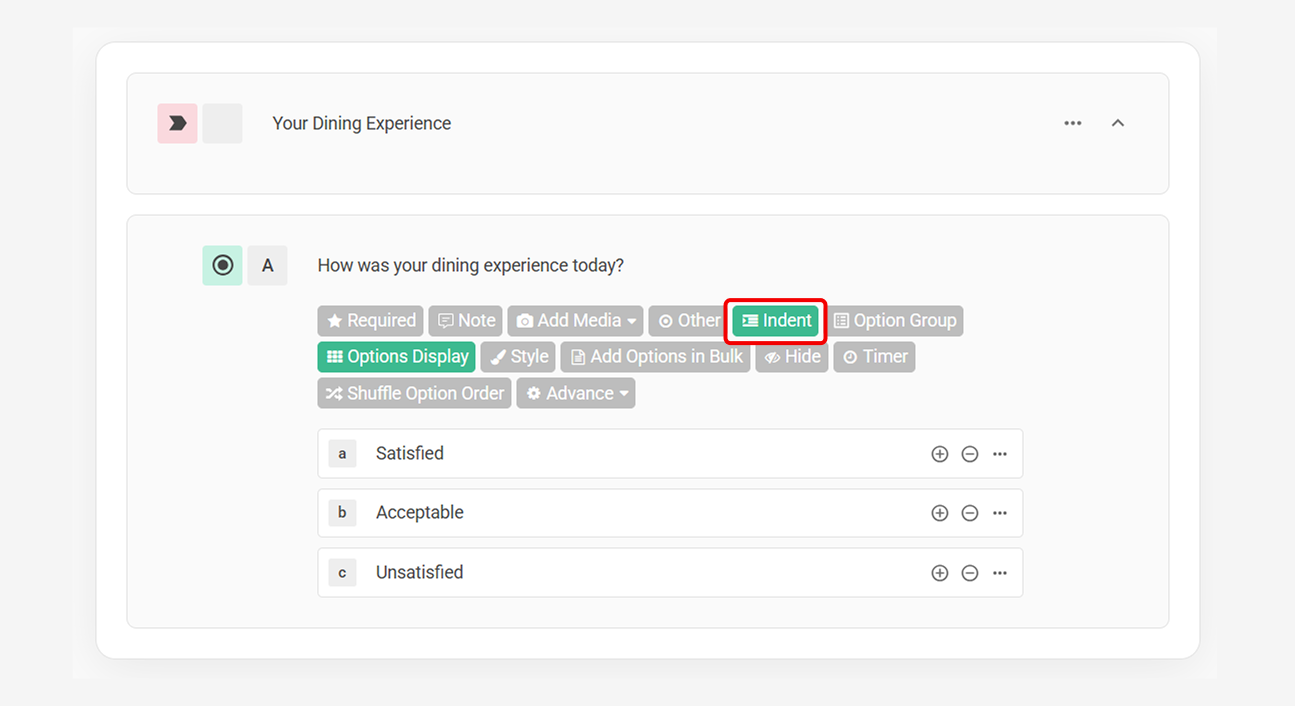 Indent ｜SurveyCake Help Center