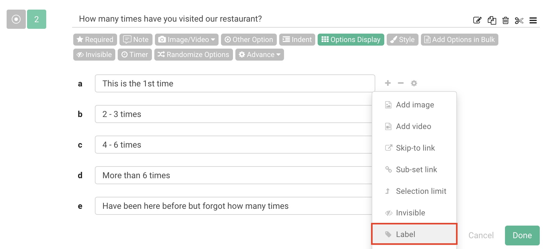 Label｜SurveyCake Help Center