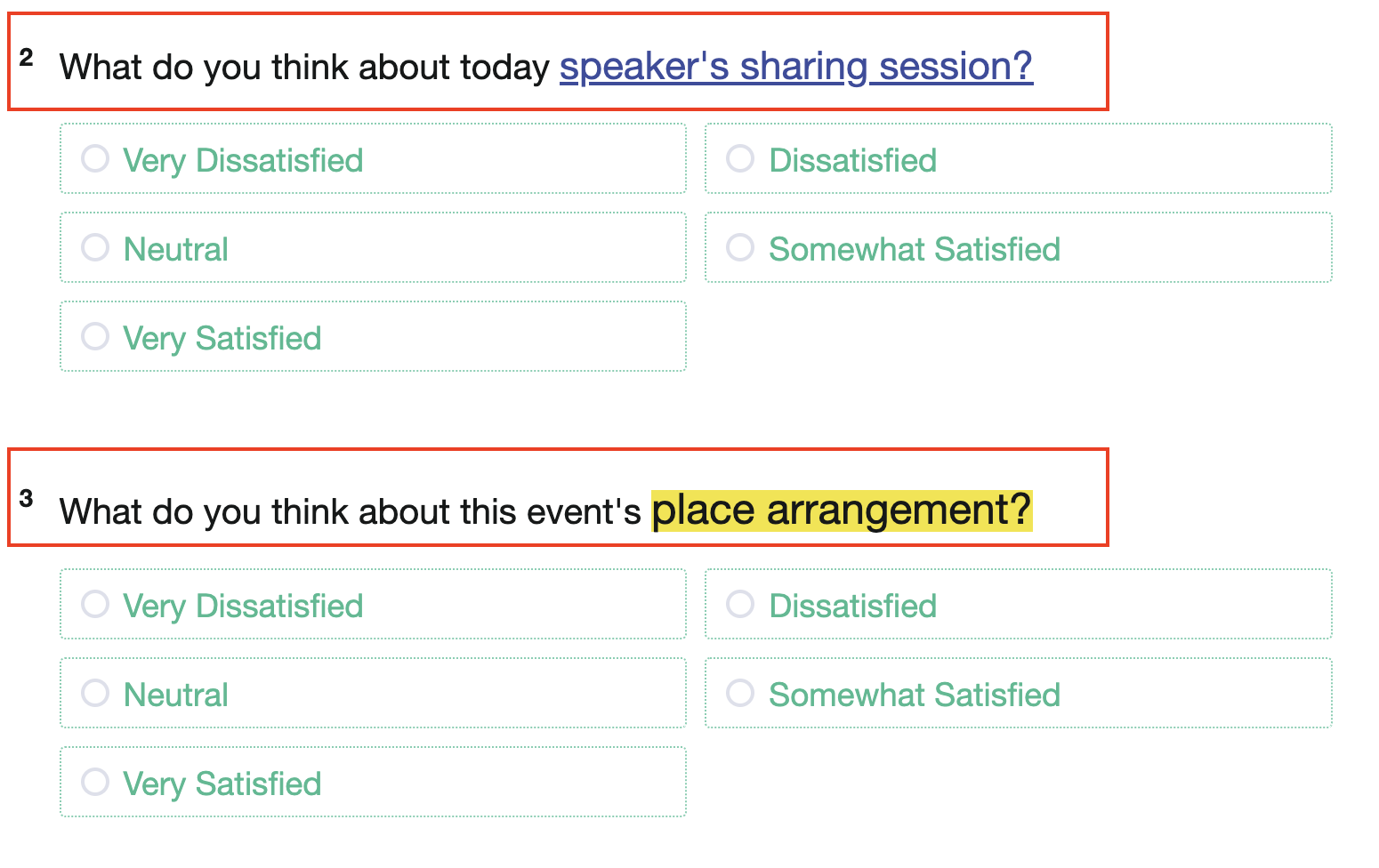 Single Choice Matrix｜SurveyCake Help Center