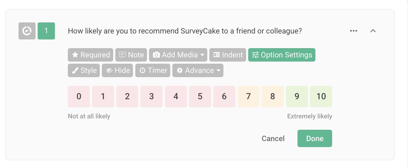NPS (Net Promoter Score)｜SurveyCake Help Center