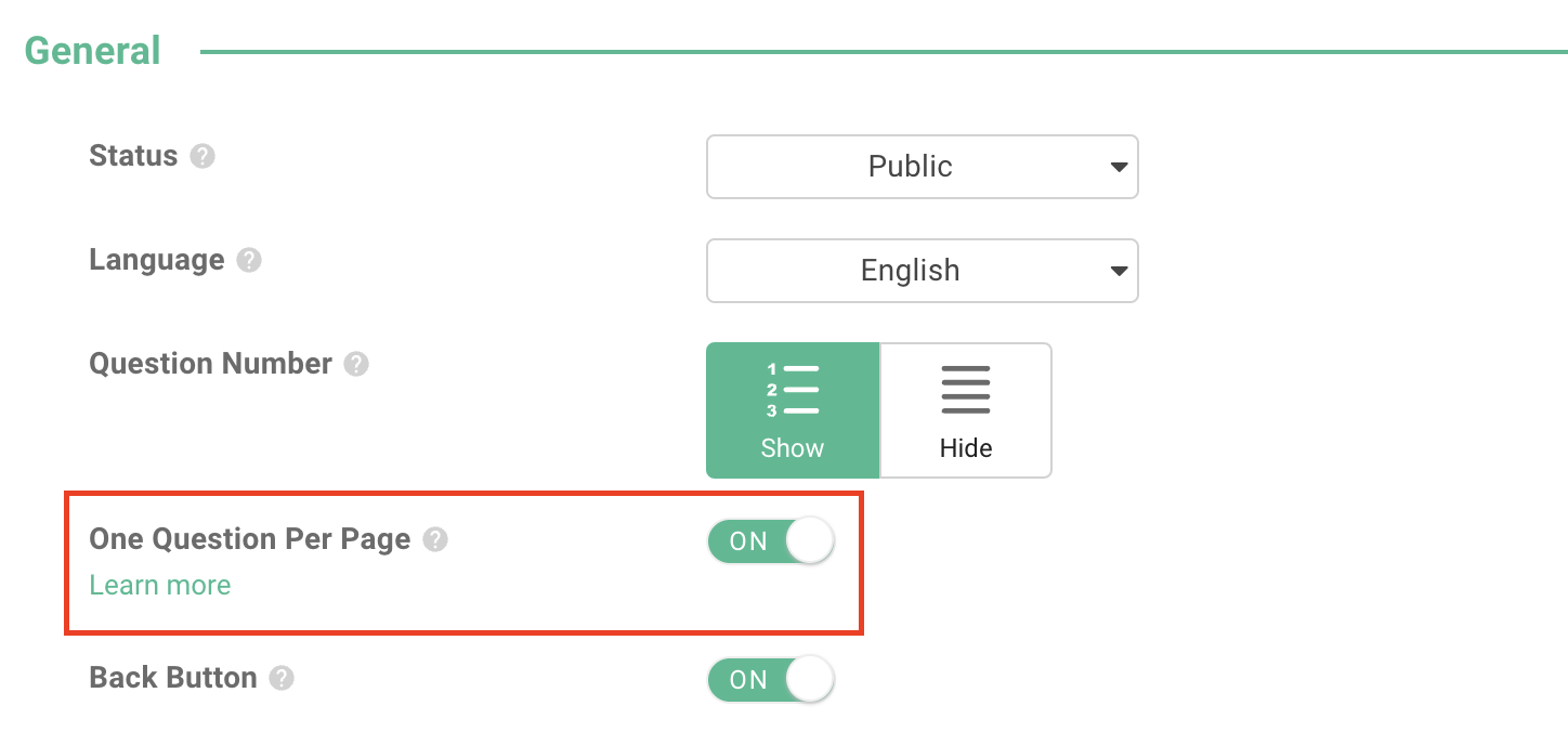 One Question Per Page｜SurveyCake Help Center