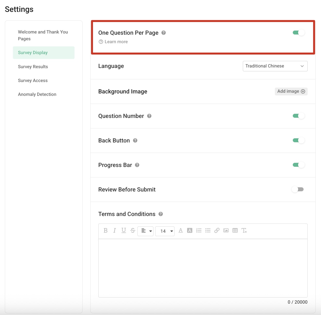One Question Per Page｜SurveyCake Help Center