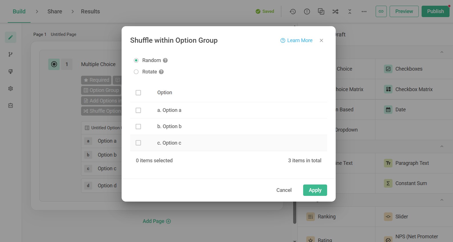Option Group｜SurveyCake Help Center