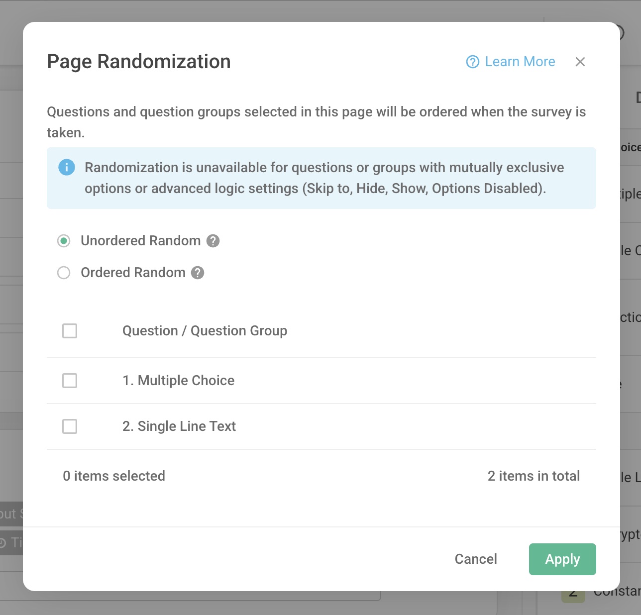 Randomization｜SurveyCake Help Center