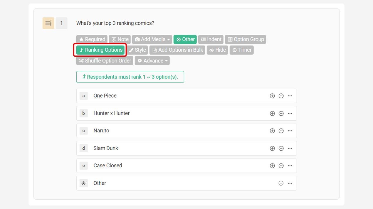 Ranking｜SurveyCake Help Center