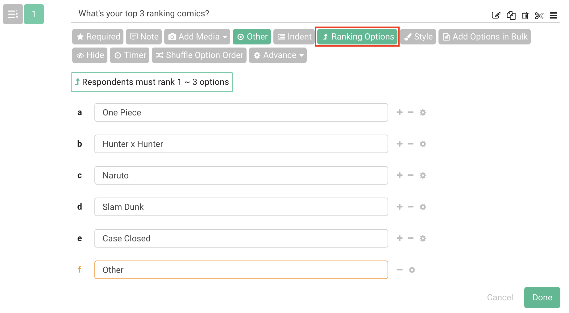 Ranking｜SurveyCake Help Center