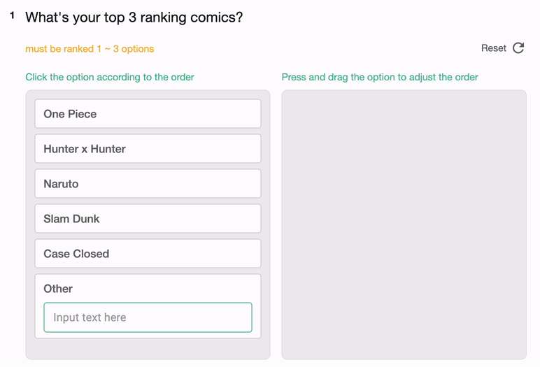 Ranking｜SurveyCake Help Center