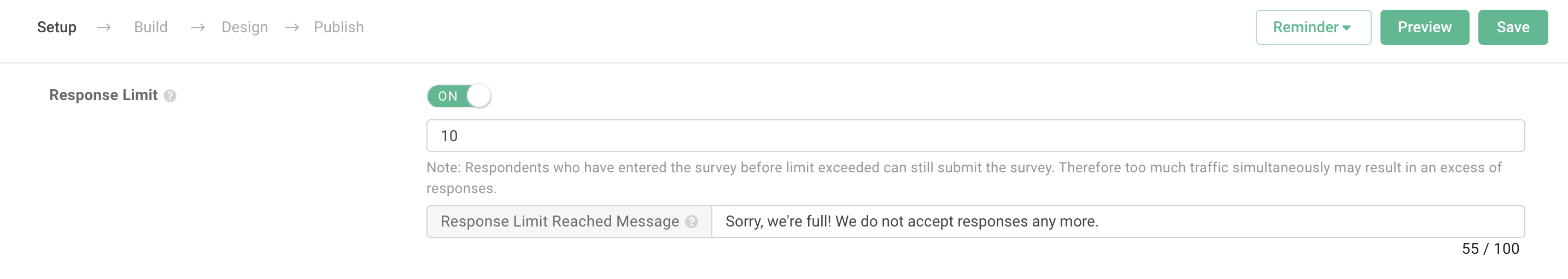 Response Limit｜SurveyCake Help Center