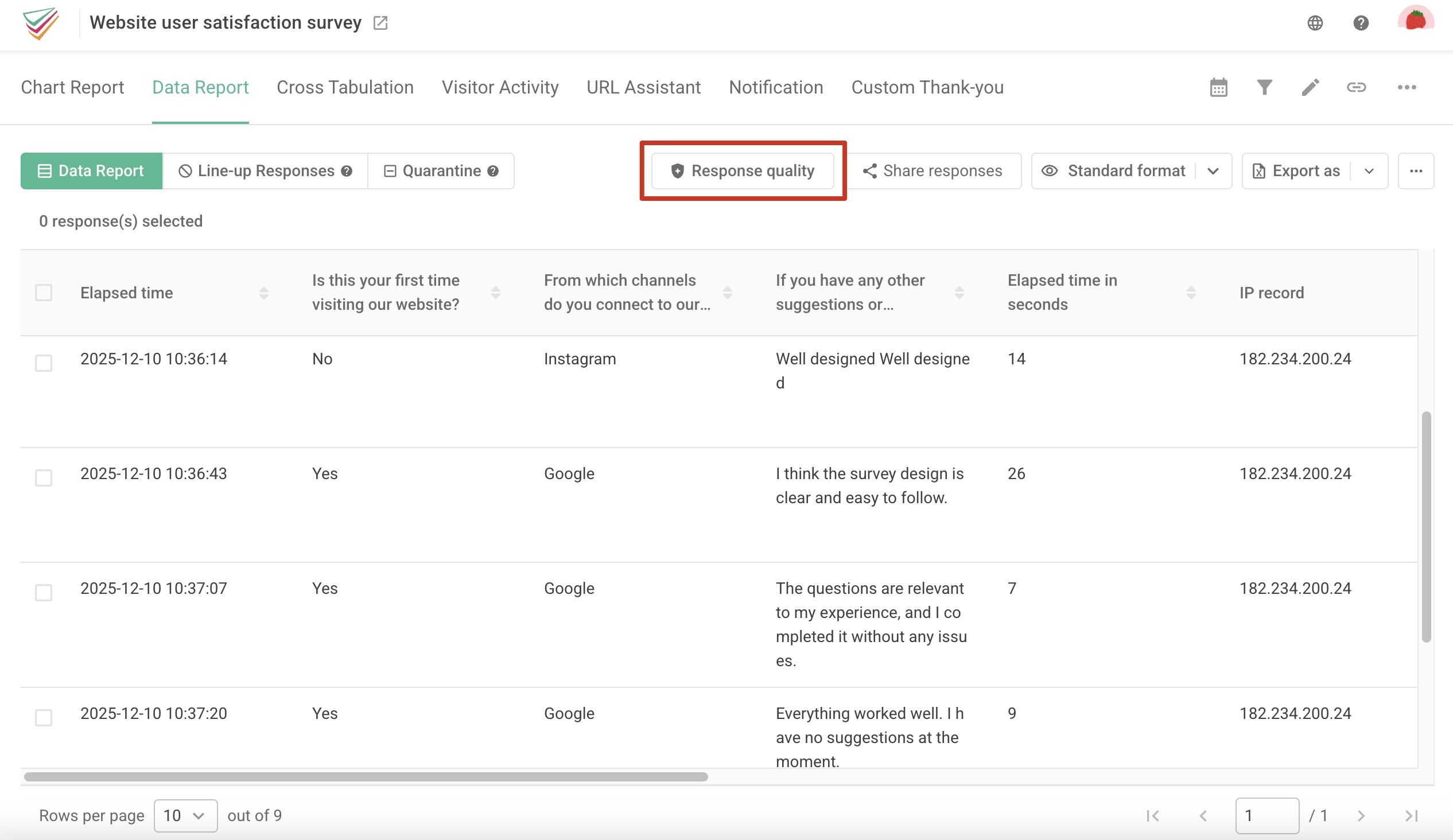 Response Quality Check｜SurveyCake Help Center