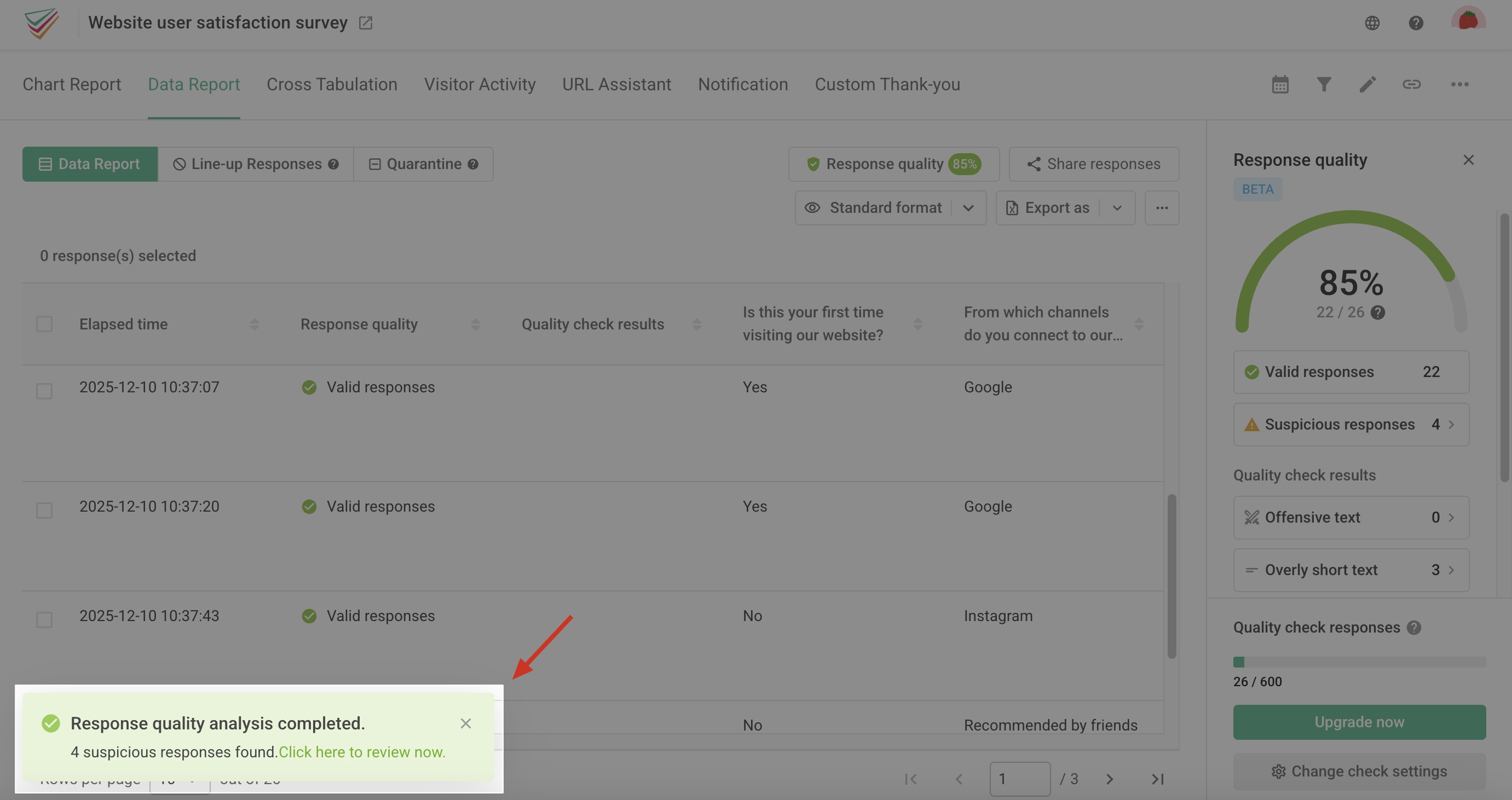 Response Quality Check｜SurveyCake Help Center