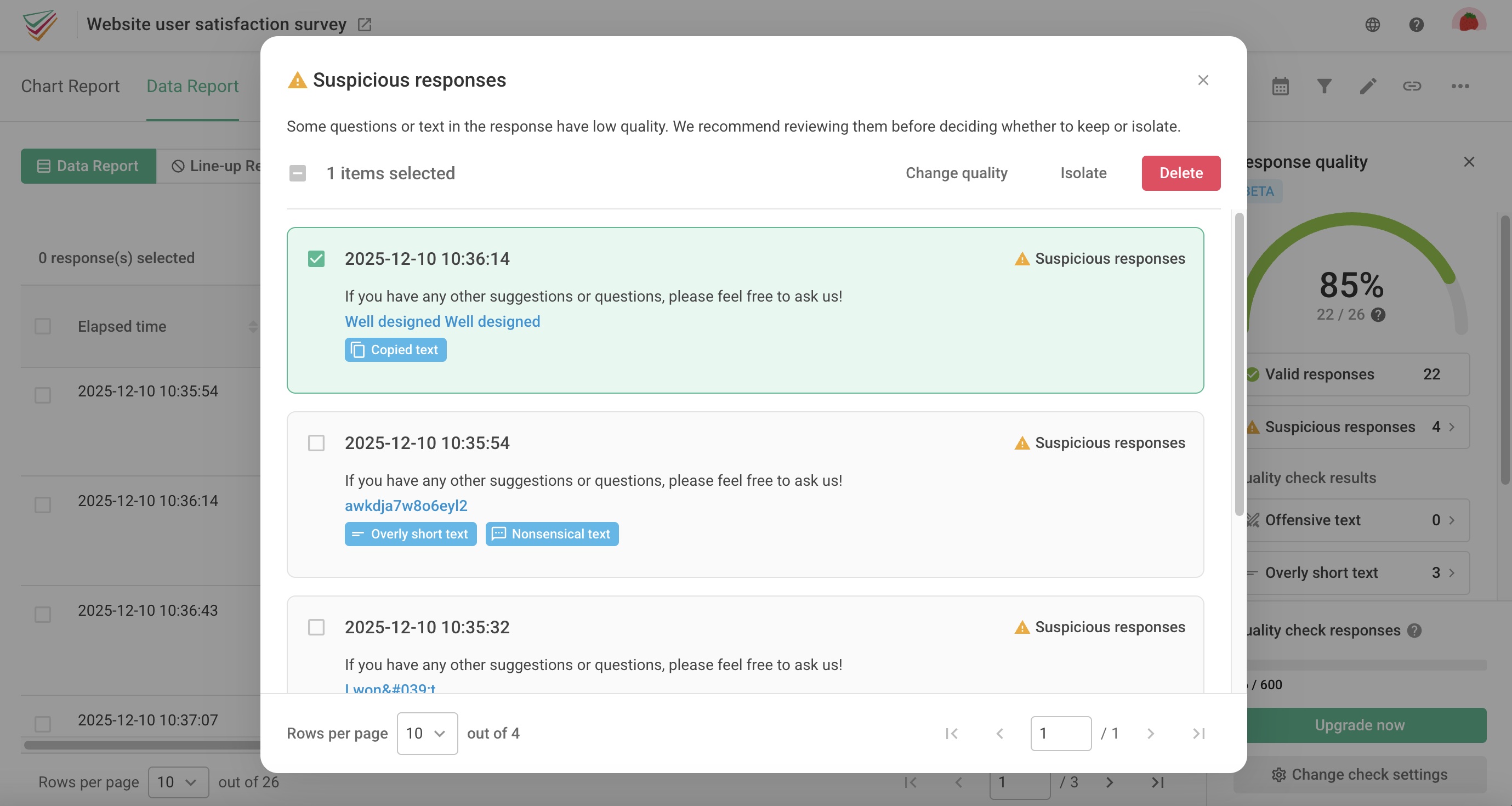 Response Quality Check｜SurveyCake Help Center