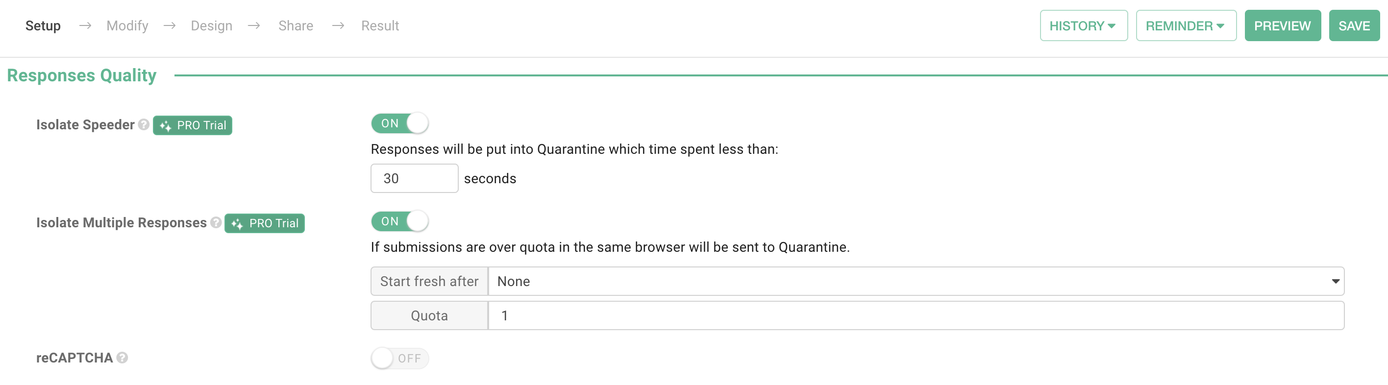 Response Quality and Quarantine｜SurveyCake Help Center