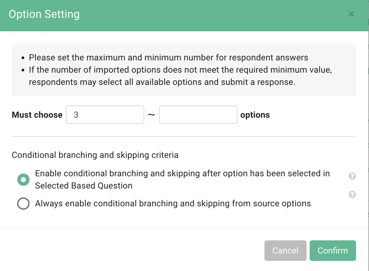 Selection Based｜SurveyCake Help Center