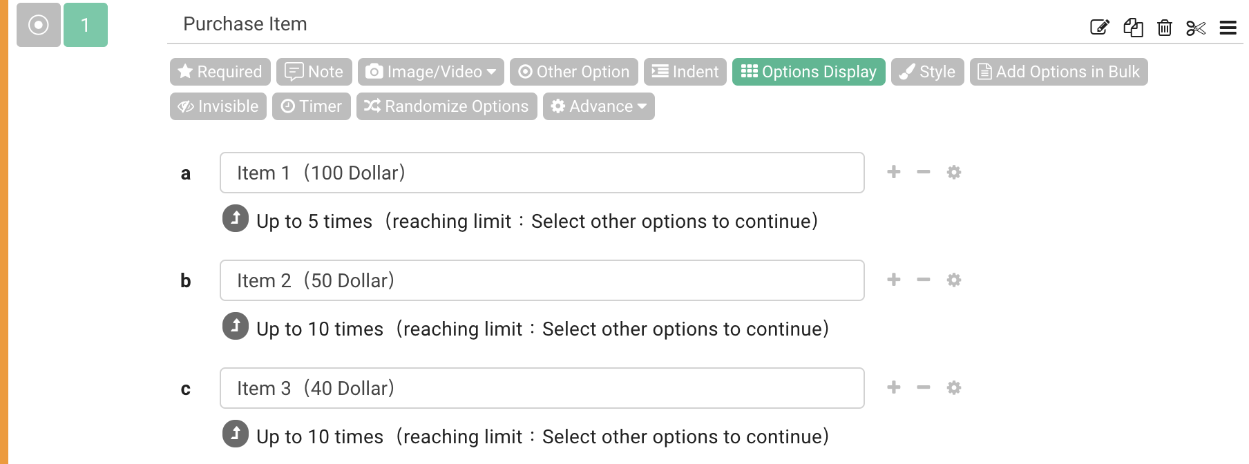 Selection Limit｜SurveyCake Help Center