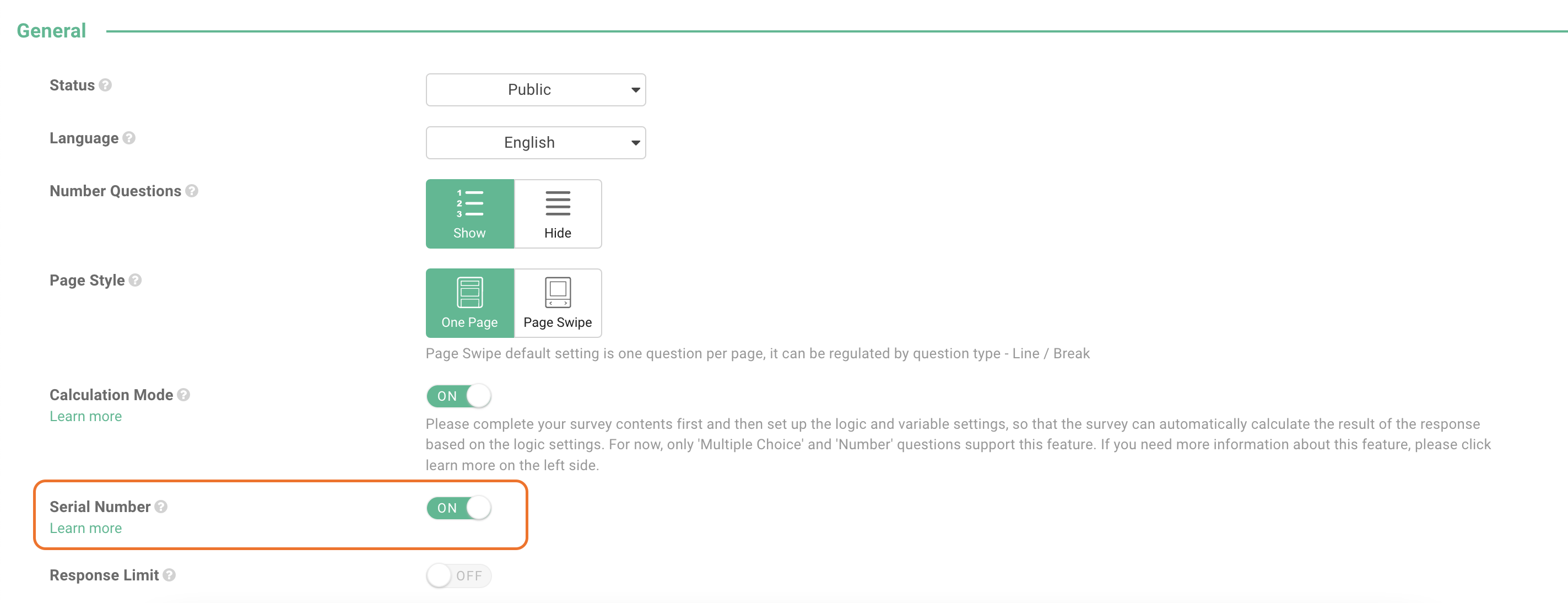 Serial Number｜SurveyCake Help Center