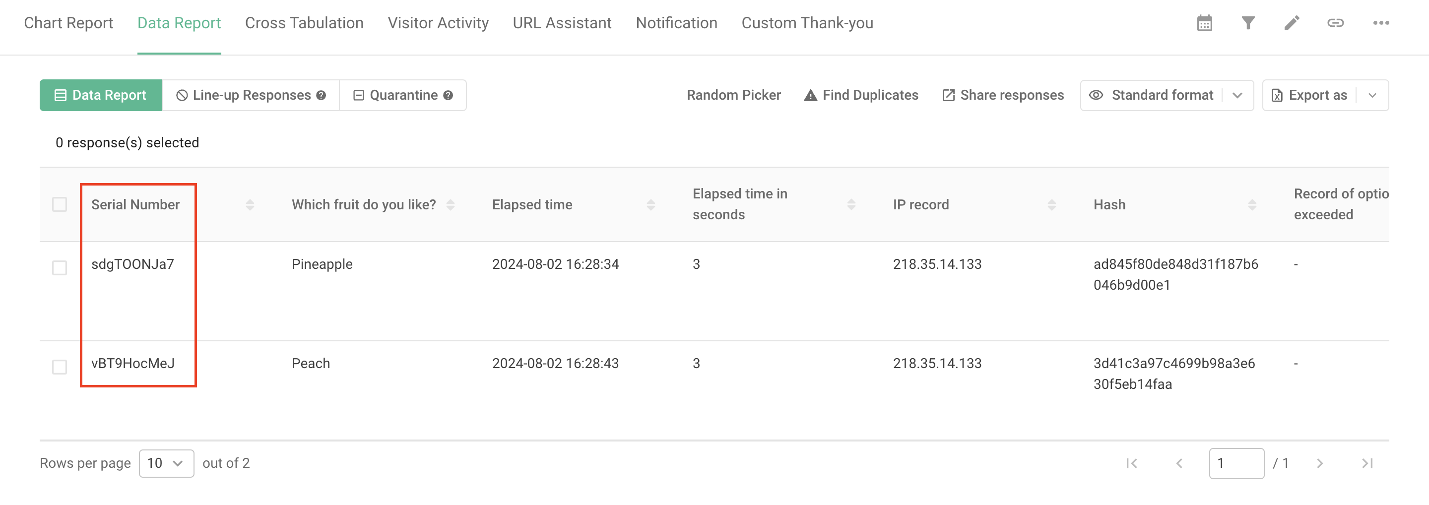 Serial Number｜SurveyCake Help Center