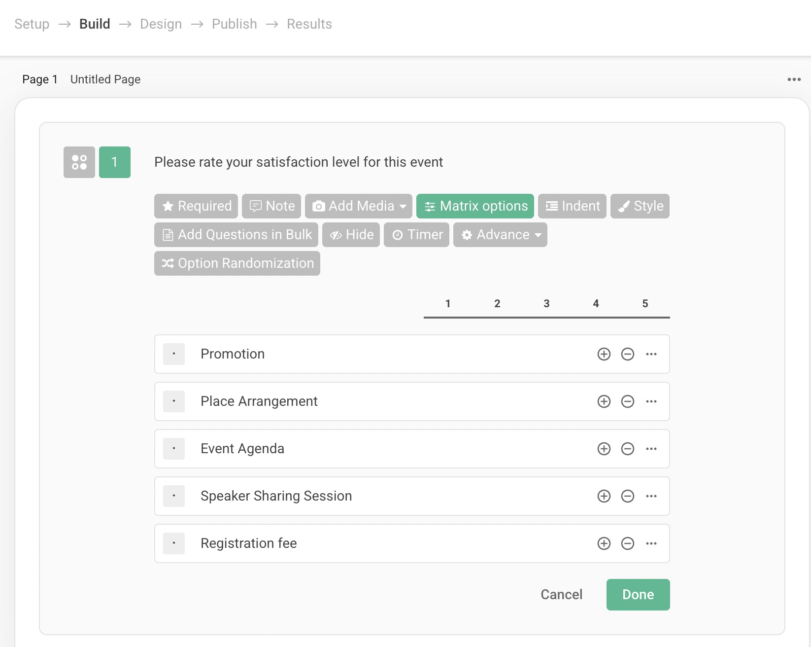 Single Choice Matrix｜SurveyCake Help Center