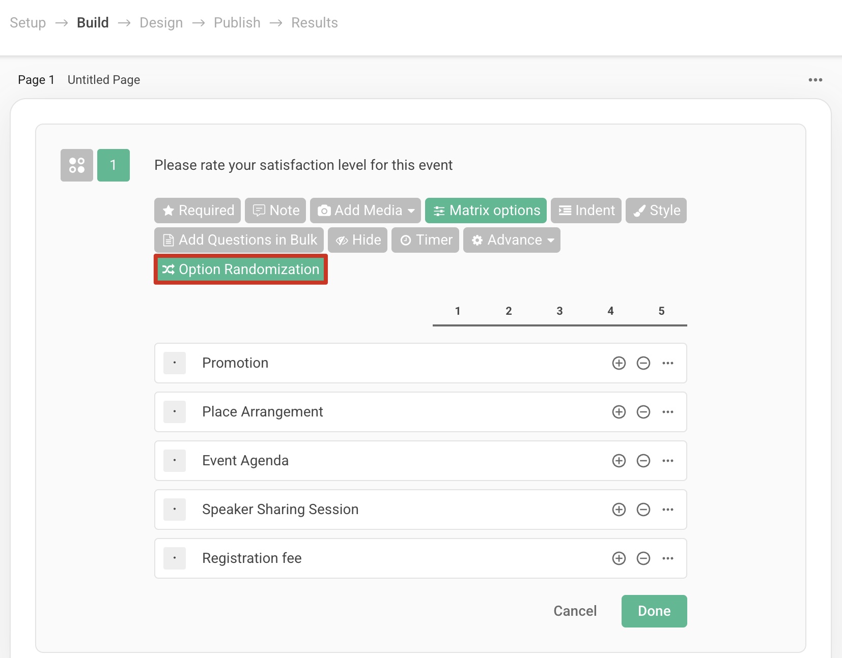 Single Choice Matrix｜SurveyCake Help Center