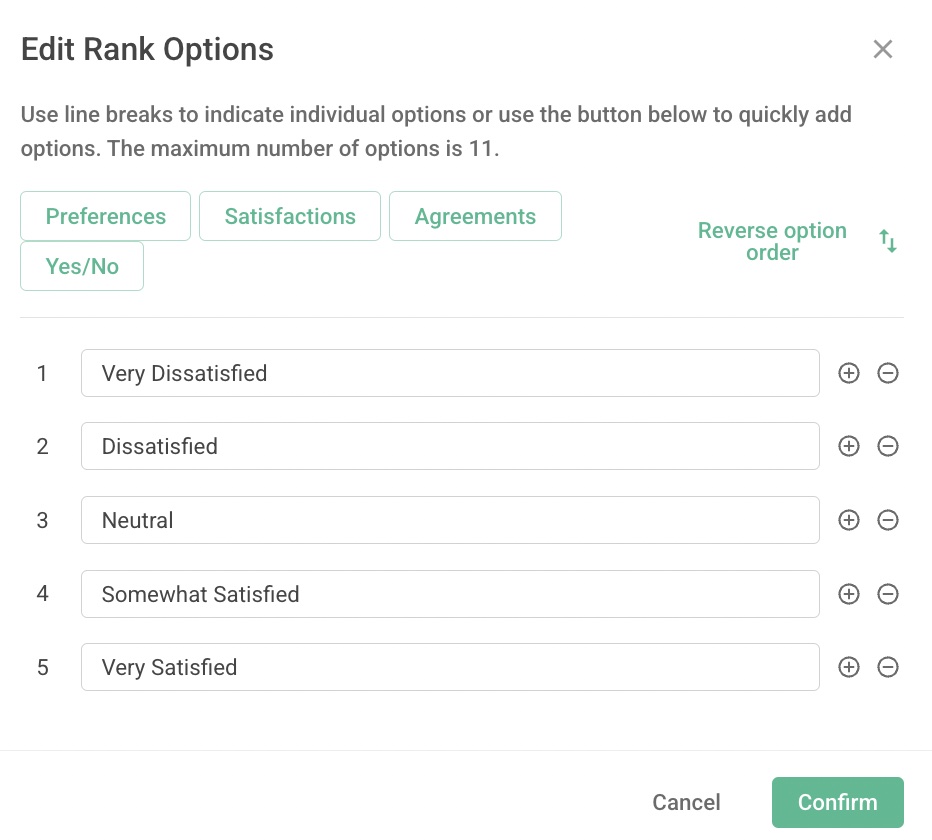 Single Choice Matrix｜SurveyCake Help Center