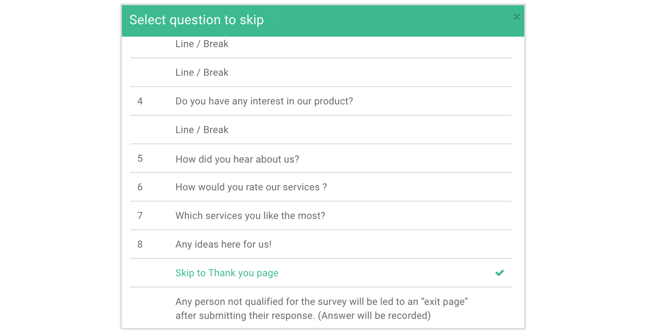 Skip Logic｜SurveyCake Help Center