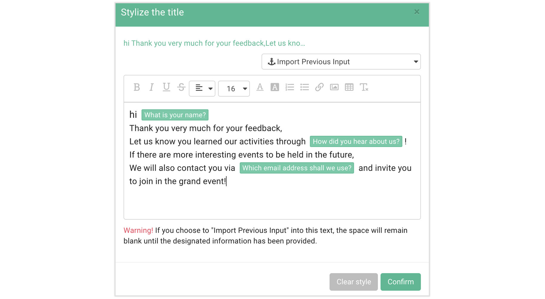 Style｜SurveyCake Help Center