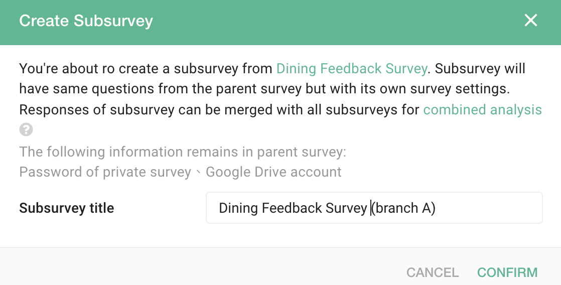 Subsurvey｜SurveyCake Help Center