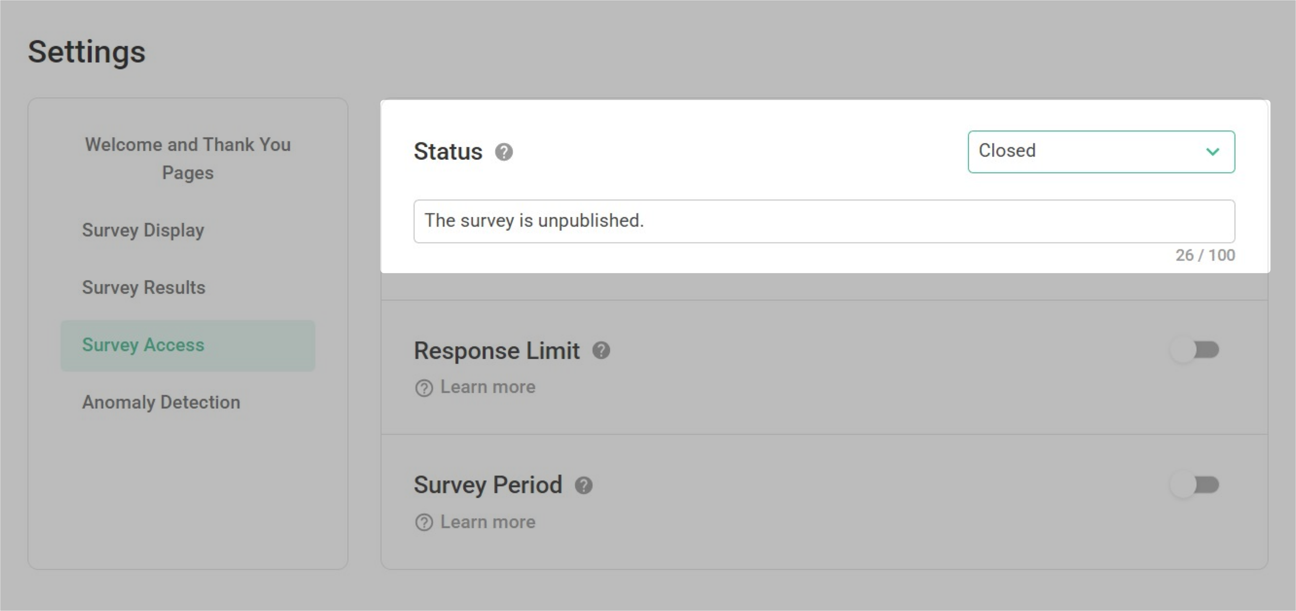 Survey Status｜SurveyCake Help Center
